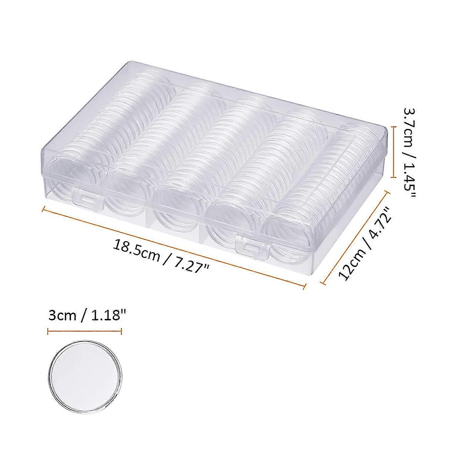 Plastic Coin Storage Box 30mm Collectable Coin Box Coin Capsule with ...
