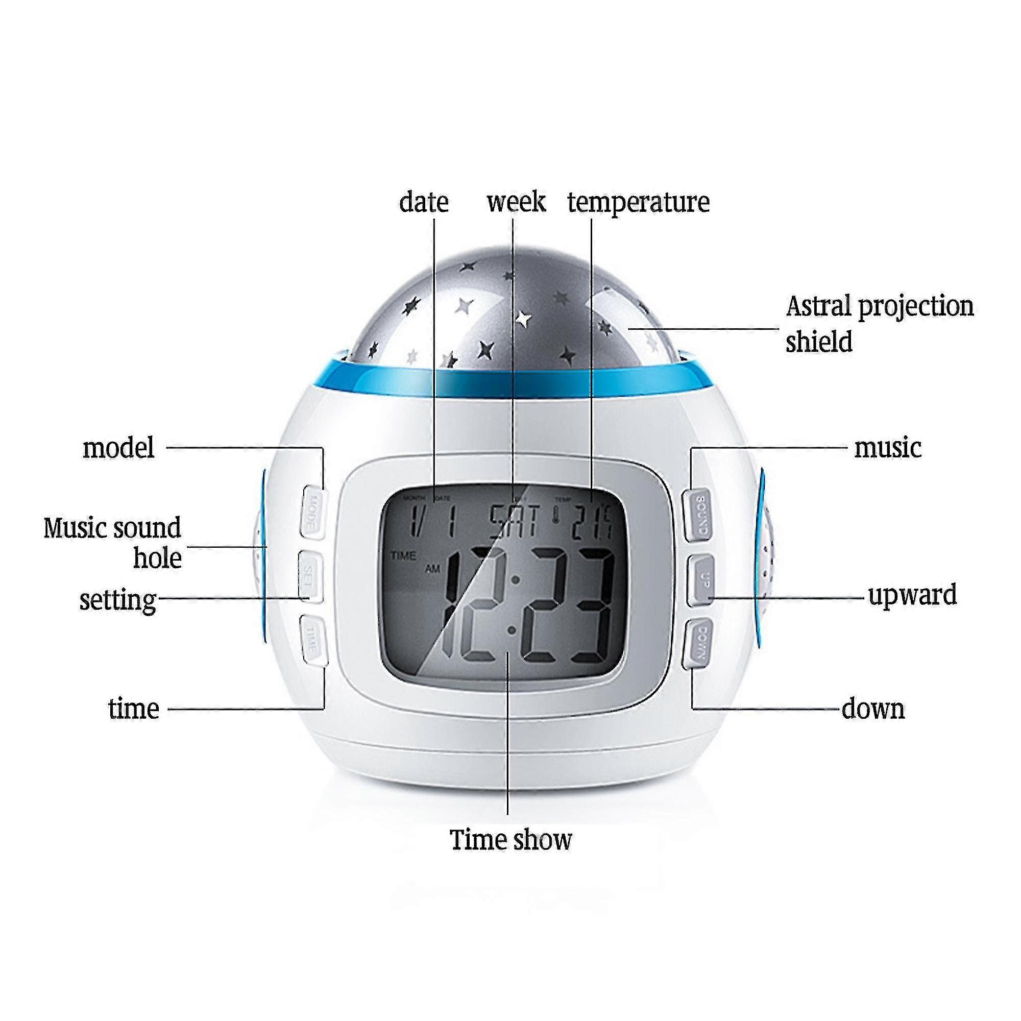 Starry Sky Projection Alarm Clock Birthday Gift Toy Children Sleep ...
