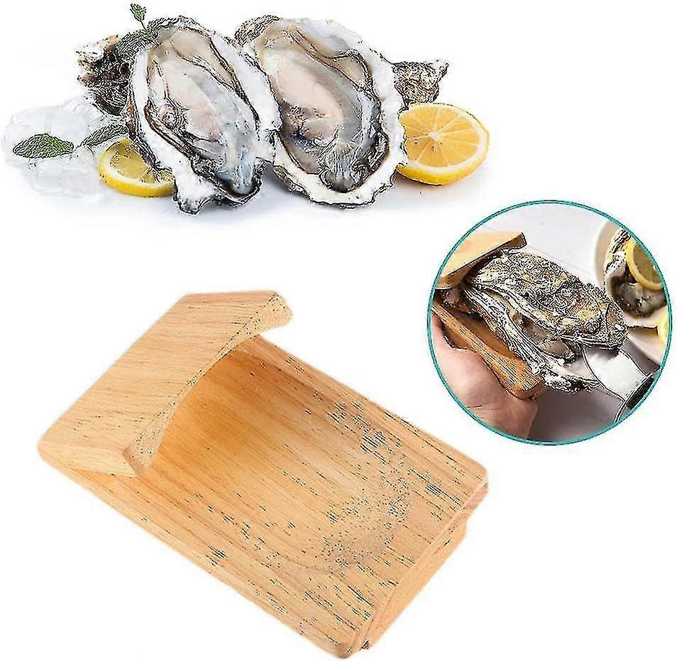 3 PCS Oyster Shucking Clamp, Handguard Seafood Wood Shucking Clamp ...
