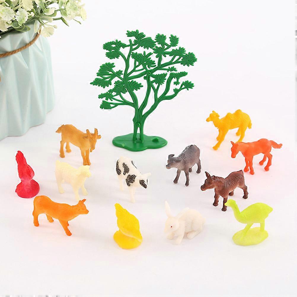 12 Pcs Animal Toys Plastic Animals Toy Plastic Toy Farm Animal Toy ...