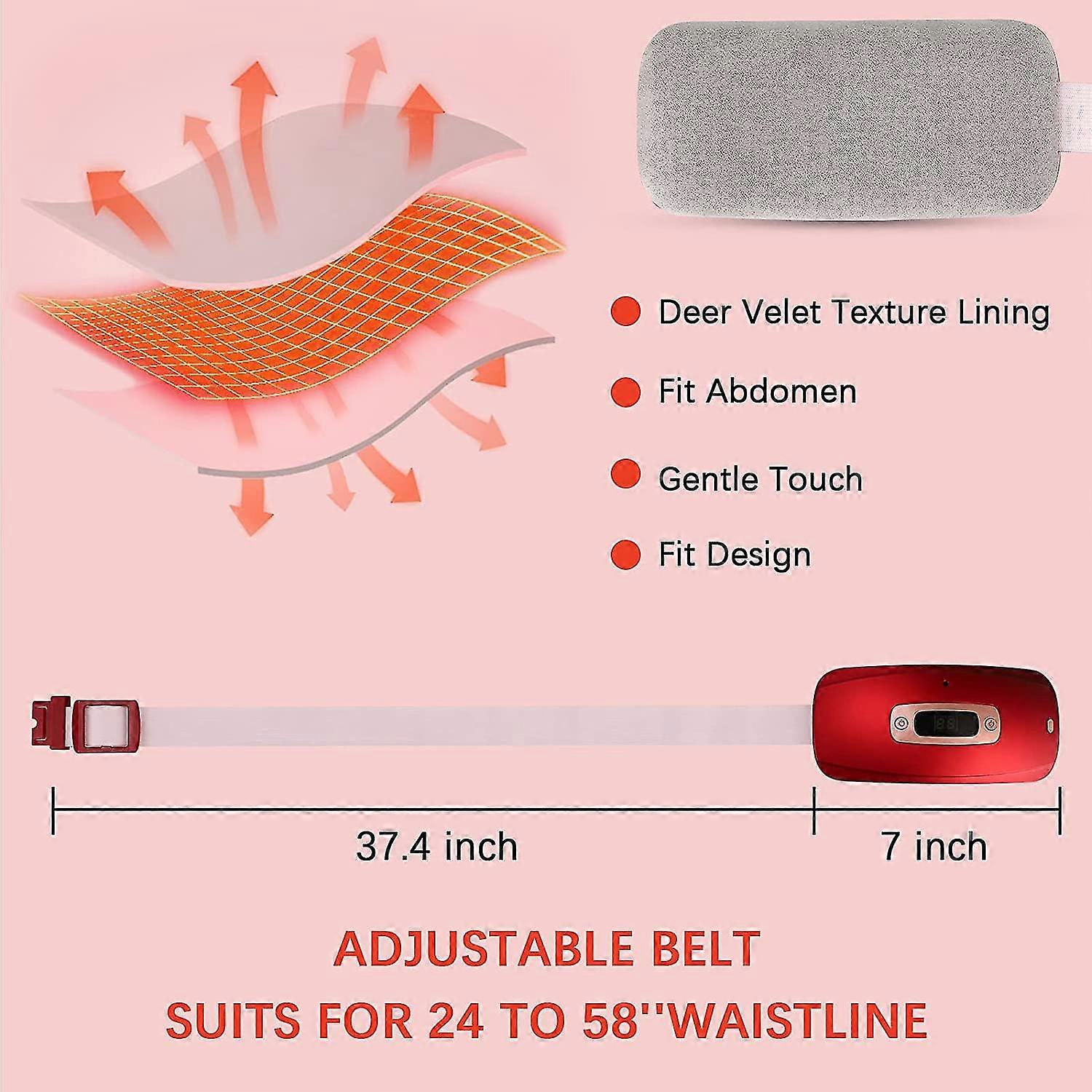 Electric Heated Waist Belt Menstrual Heating Pad Cordless Heating Pad ...