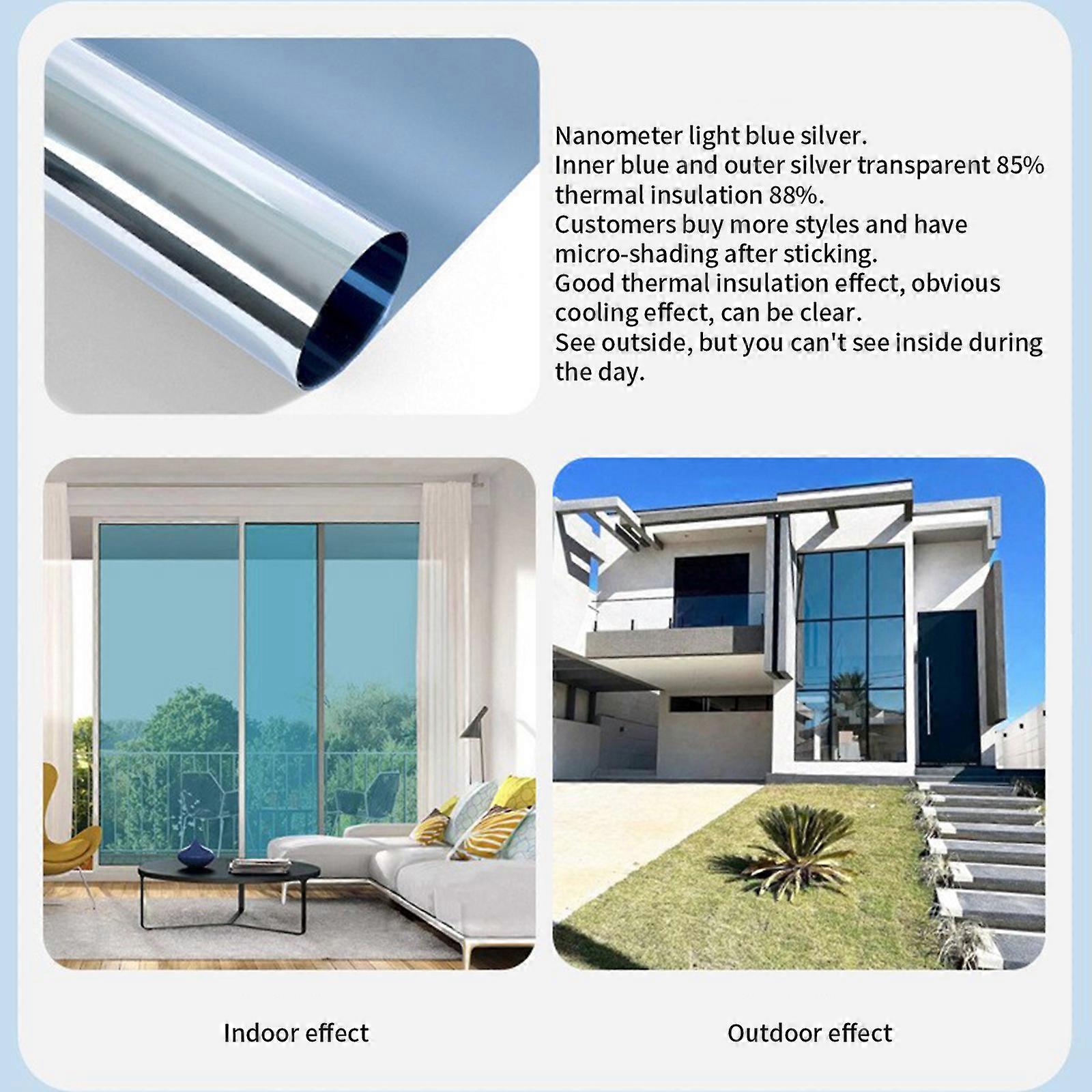 Reflective Window Film Heat Control Window Tint Self-Adhesive Daytime ...