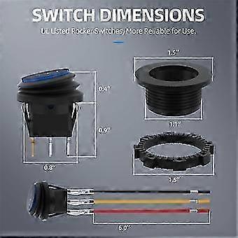 Round Round Toggle Switch LED Lighted on Off Swit Rocker Switch 12V 20A ...