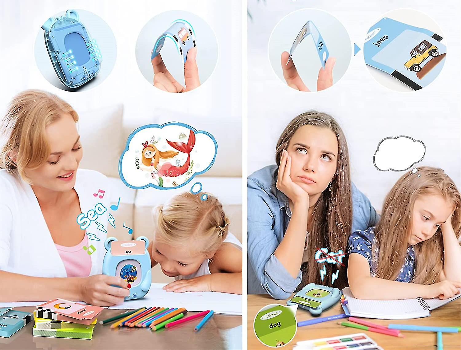 Toddler Talking Spelling Phonics Flash Card Machine Educational Toys ...