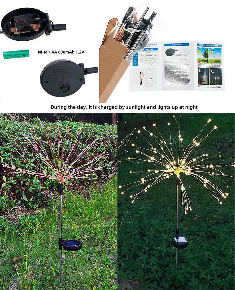 Solar Firework Light, 120 Led Outdoor Firework Solar Garden Decorative ...