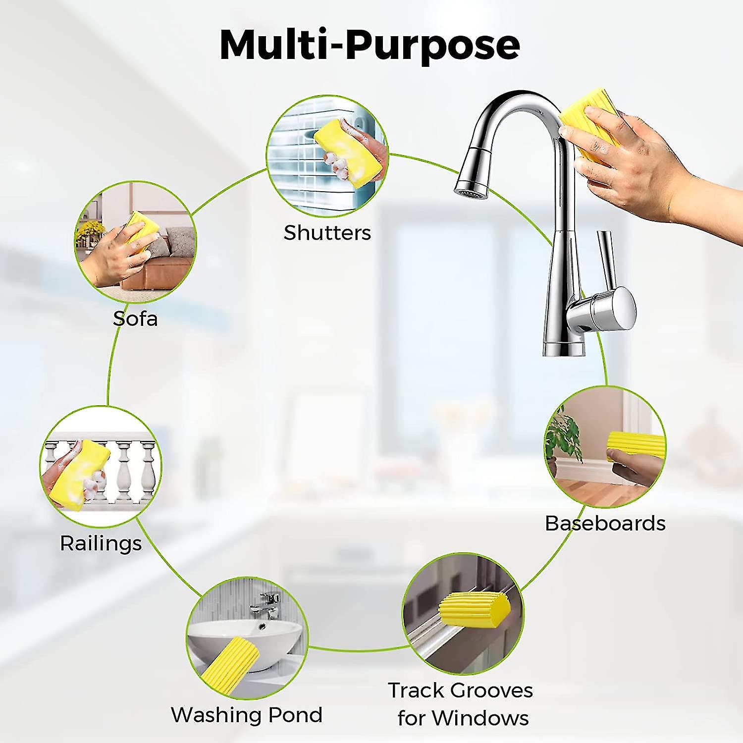 4pcs Damp Clean Duster Sponge Pva, Magical Dust Cleaning Sponges Damp ...