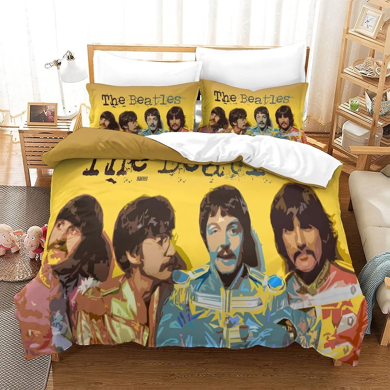 The Beatles Bedding Duvet Cover Set Soft Microfiber Rock Band Bedding ...