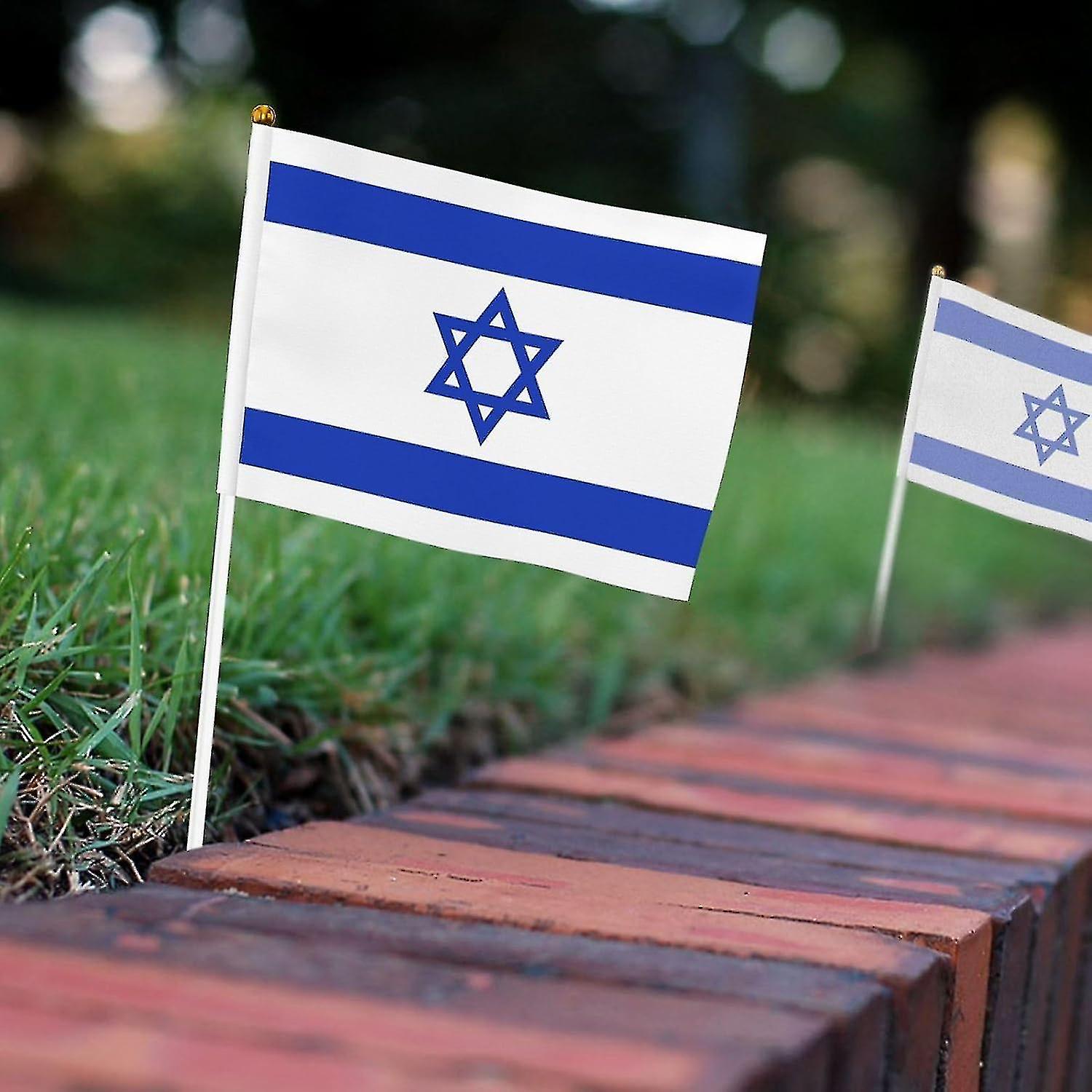 30 Pack Israel Mini Flag Bandera De Israeli Jewish Stick Flags Hand ...