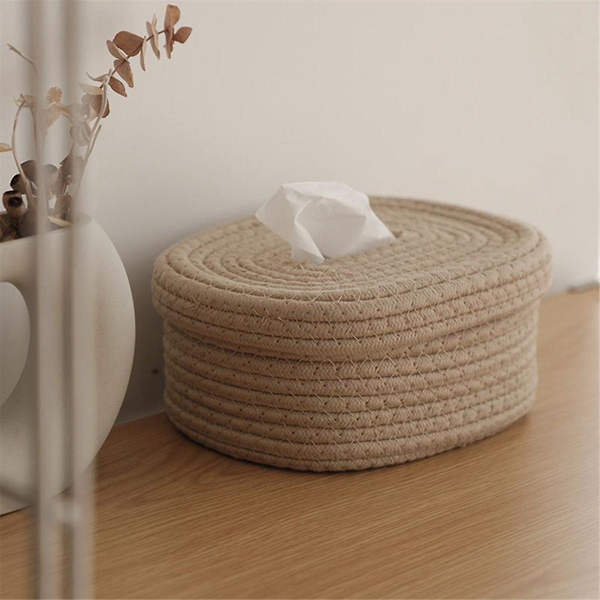 Tissue Box Cover Square Tissue Holders Cotton Rope Covers Rectangular ...
