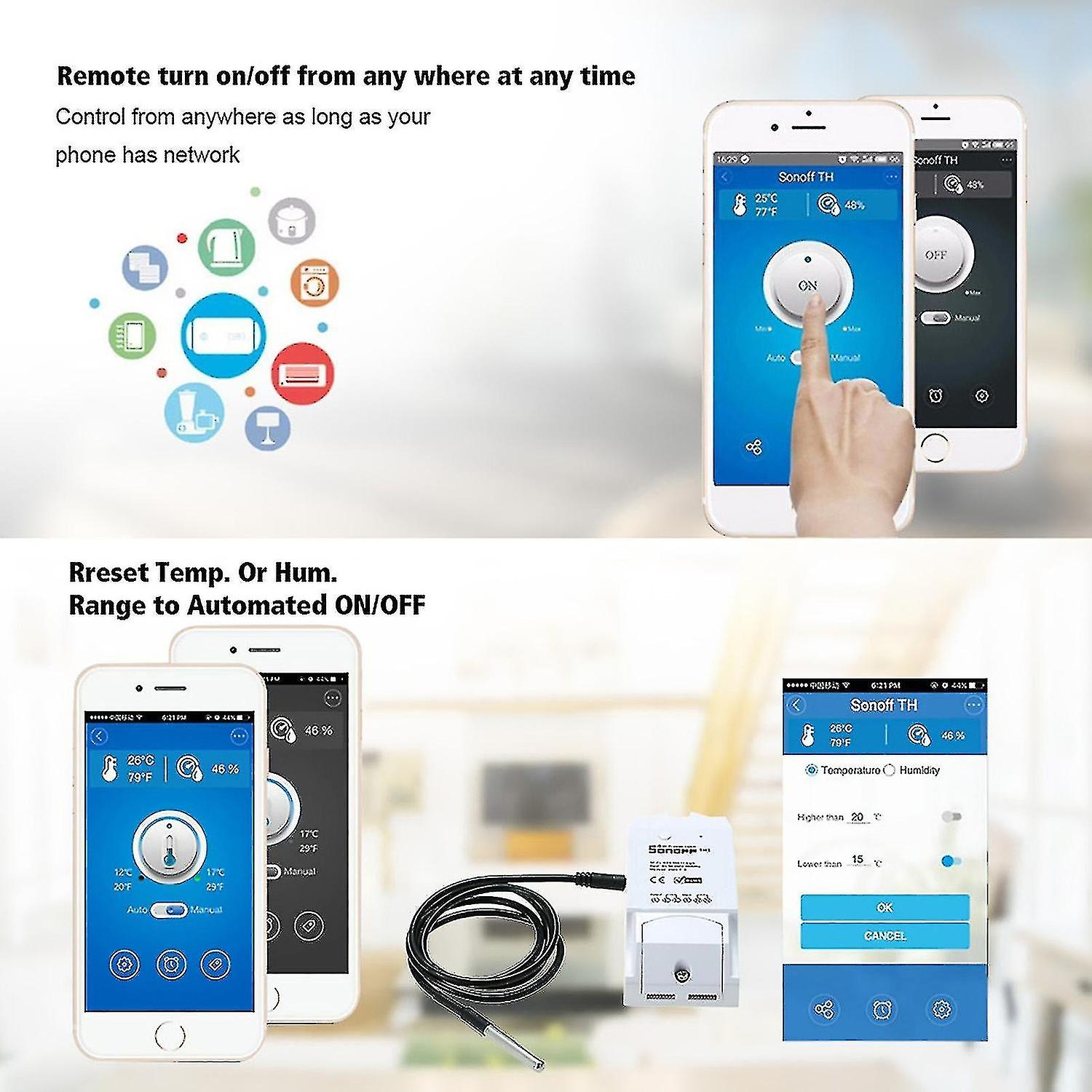 Sonoff vandtæt DS18b20 temperatursensor?hjemmeautomatisering | Fruugo DK