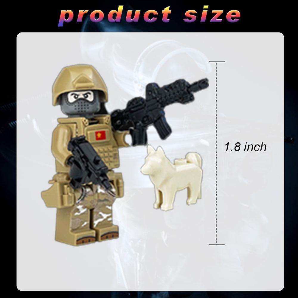 8 Pcs Army Squad War II Custom Soldier Minifigure Set Multi-equipment ...