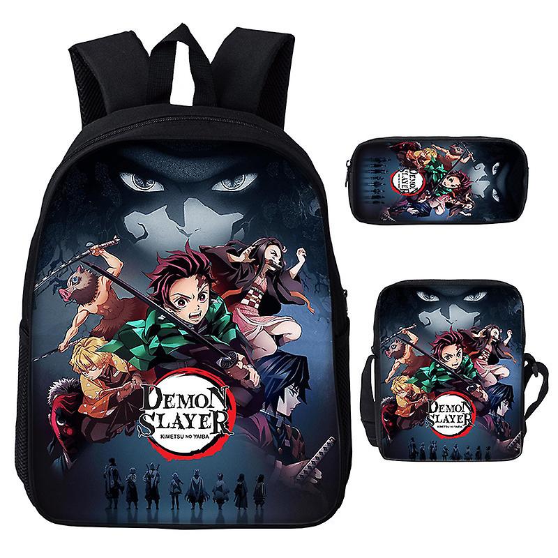 3pcs/set Japan Anime Demon Slayer Students Boys Girls Schoolbag ...