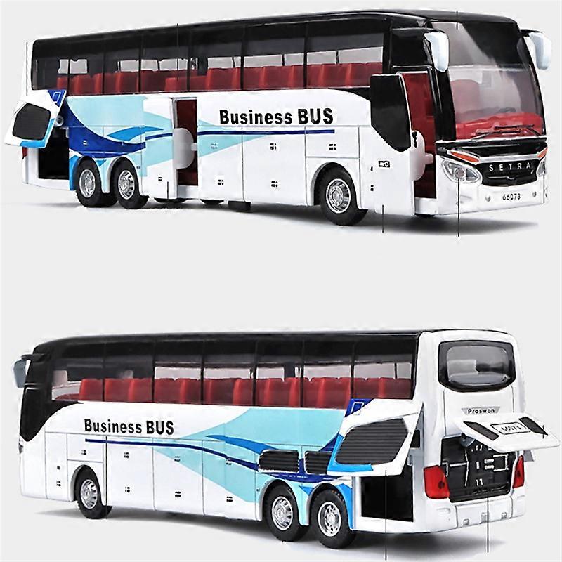 Luxury Electric Airport Business Bus Alloy Car Model Diecast Simulation ...