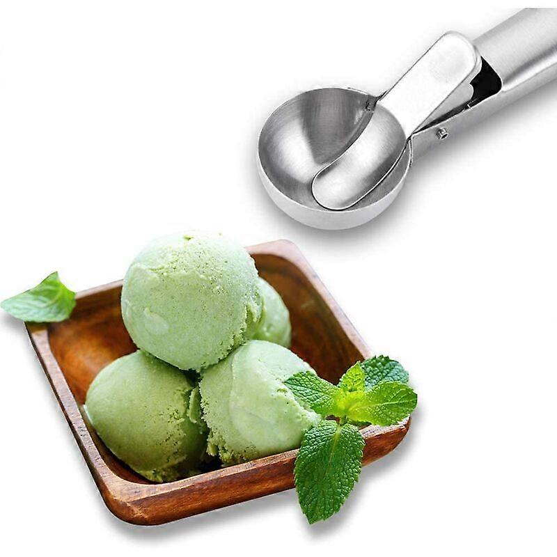 Ice Cream Scoop Set of 2 Stainless Steel Ice Cream Scoops with Easy ...