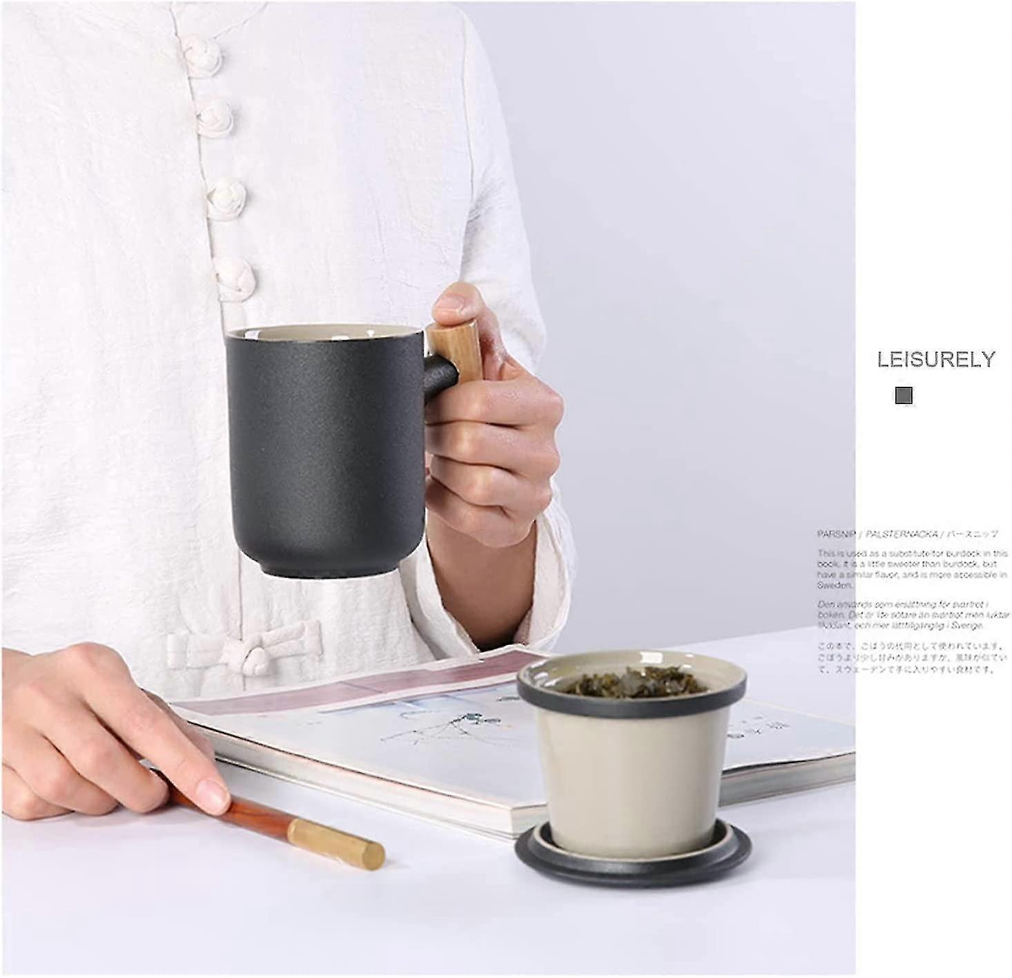 Creative Ceramic Tea Cup With Lid And Infuser Japanese Ceramic Tea Cup ...