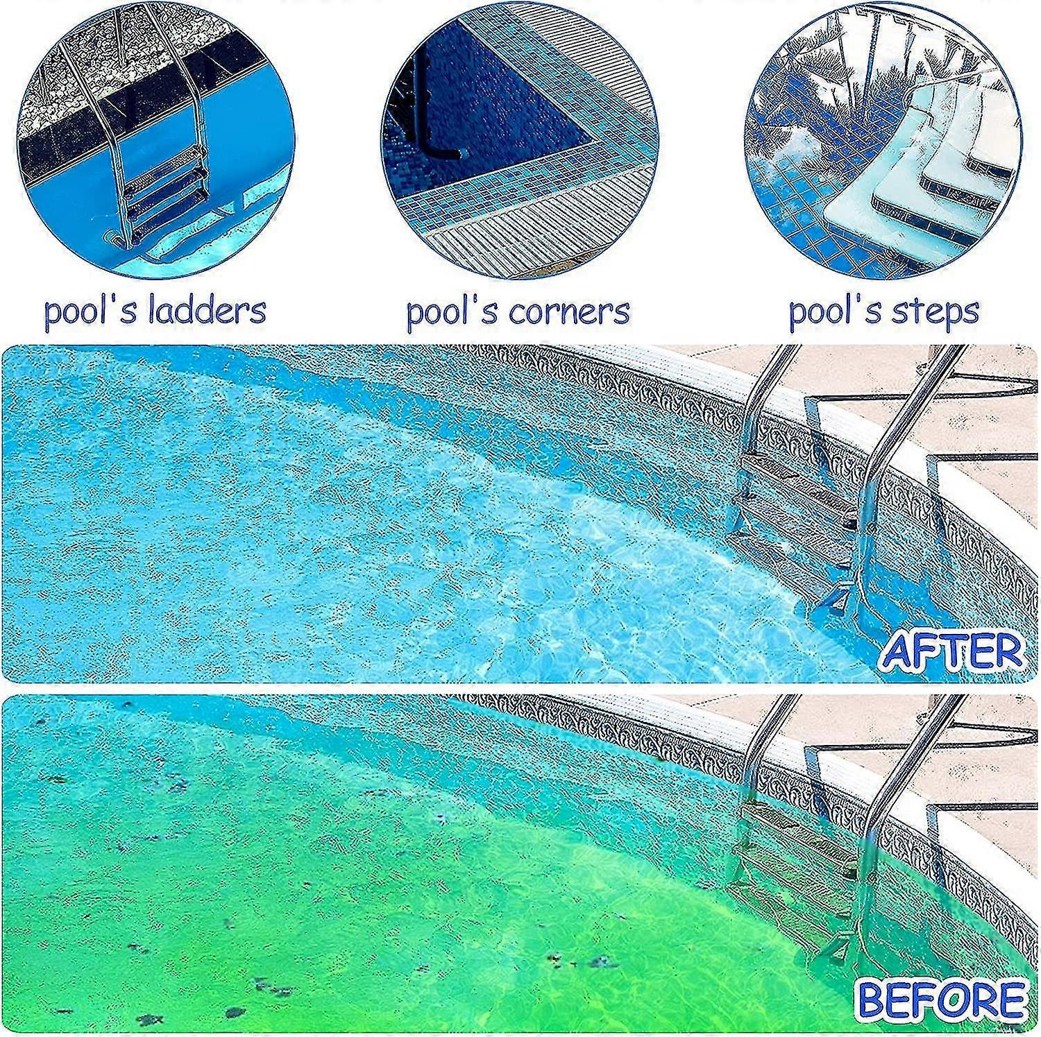 2pcs Swimming Pool Corner Brush- Pool Step & Corner Brush Head Pool ...