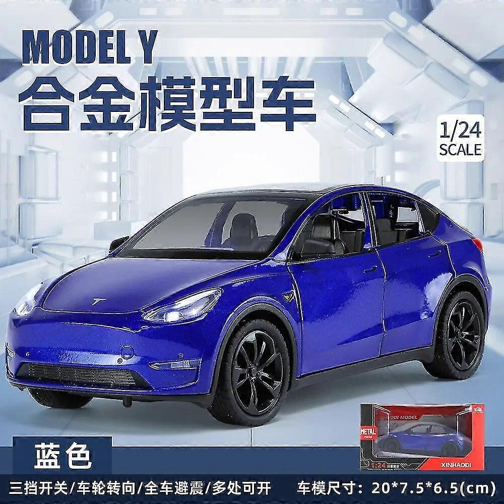 1:24 Tesla Model Y Alloy Car Model Decorations For Children's Toys With ...