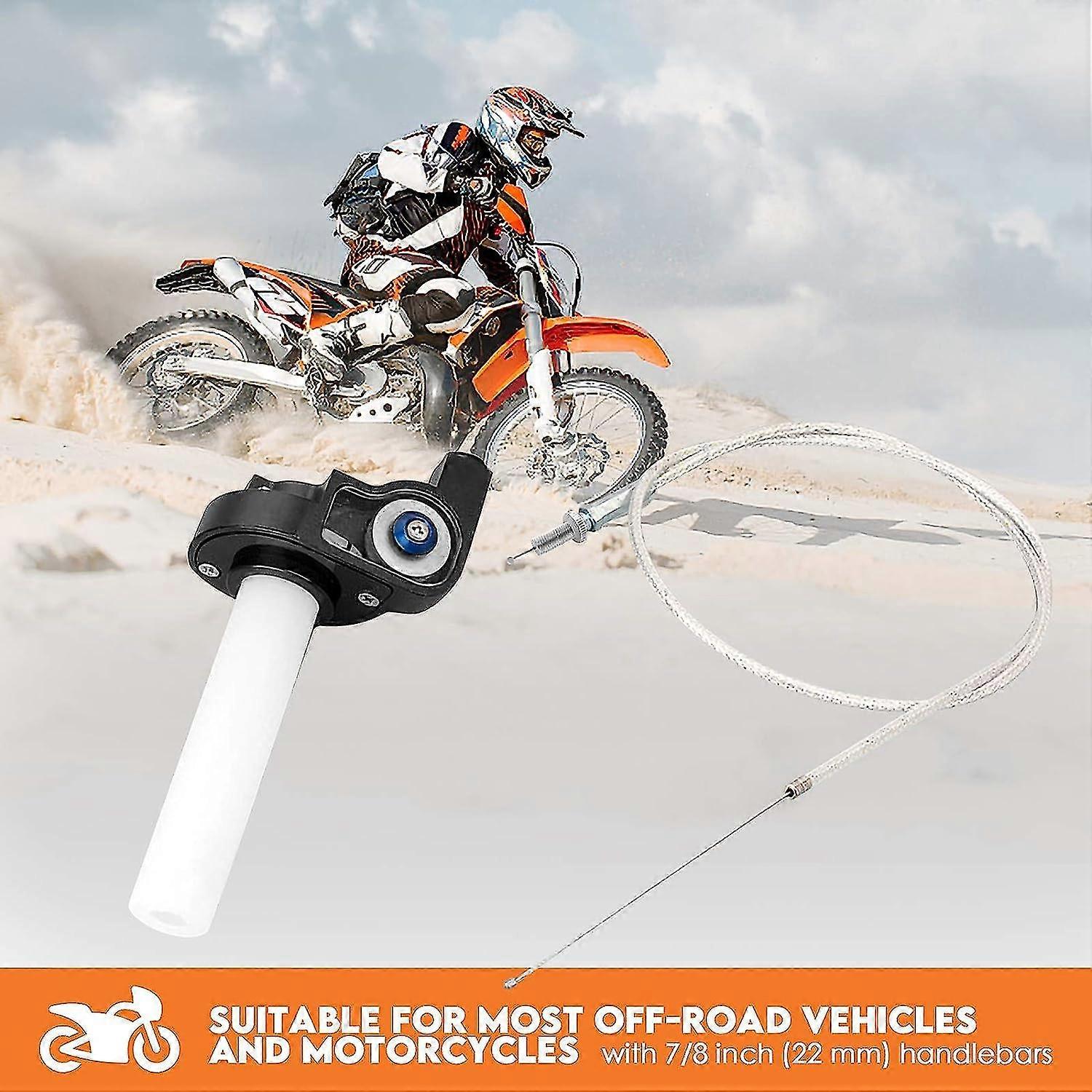 Aluminum Alloy Handlebar Grip 7/8" Quick Turn Twist Throttle Grip Cable ...