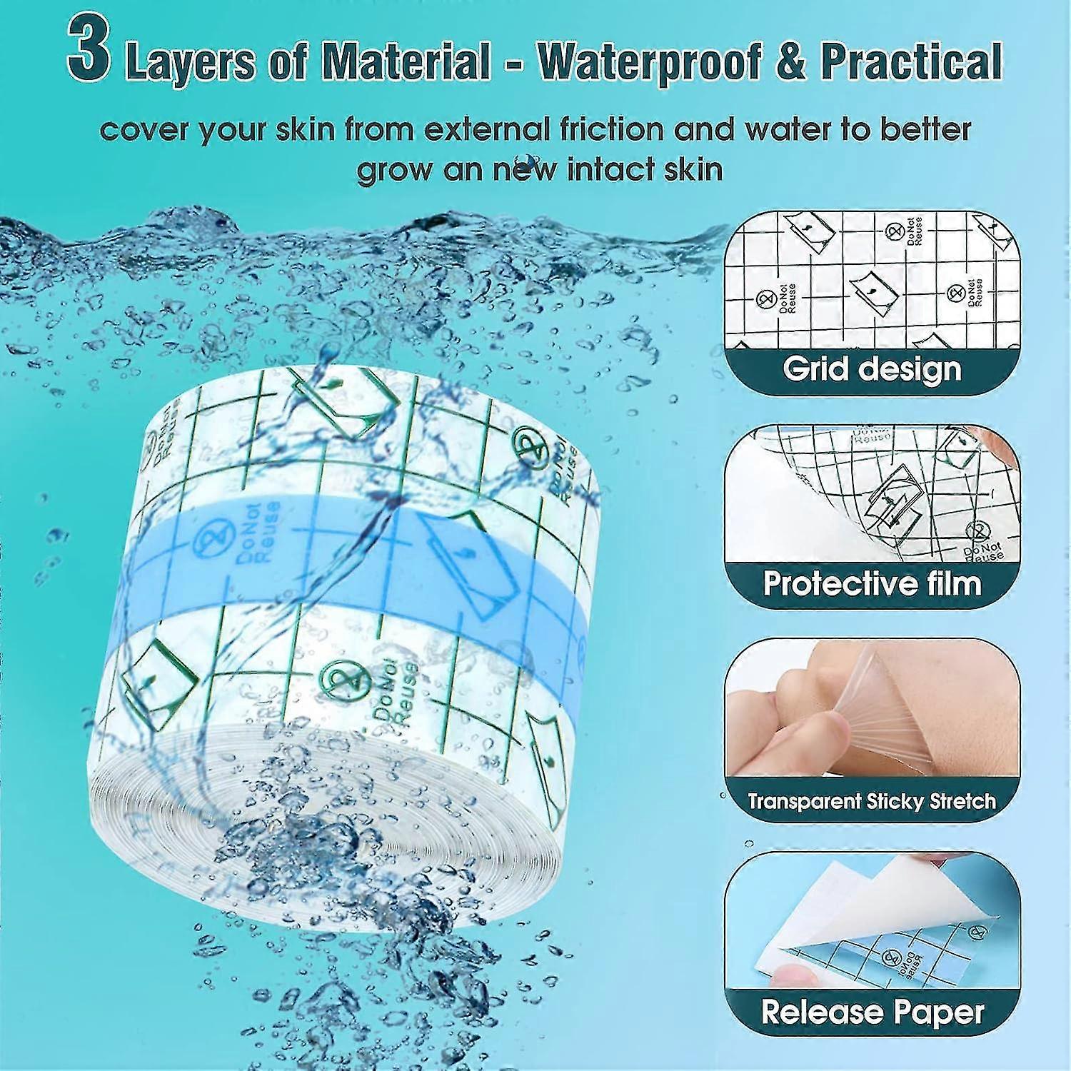 Waterproof Bandage Transparent Film, 10m Dressing Clear Shower ...