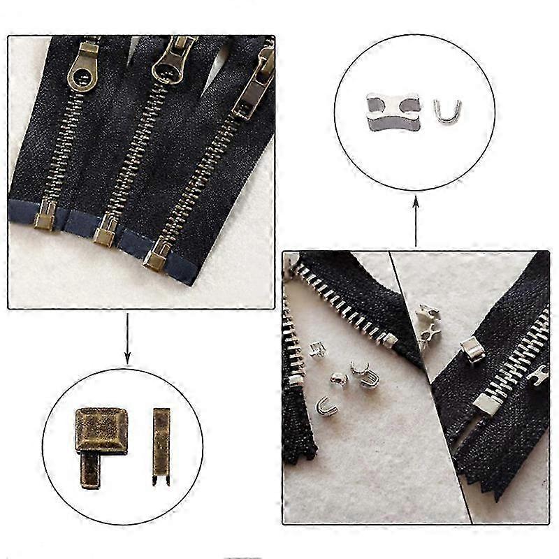 120 Pieces Of Zipper Repair Clothing Metal Accessories Square Plug Plug ...