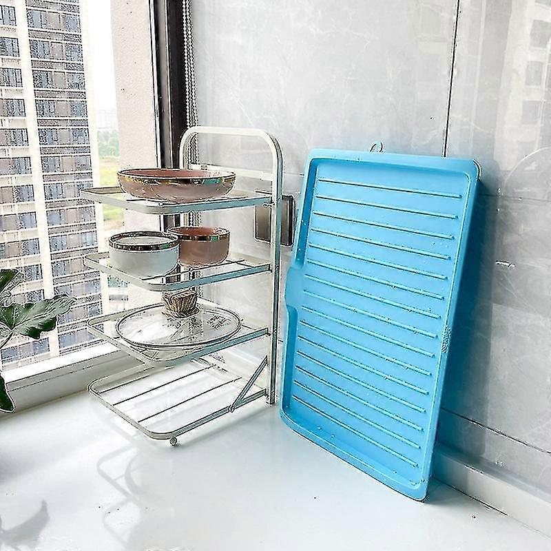 Dish Rack Drip Tray Dish Drainer Mat Plastic Kitchen Dish Drying Rack ...
