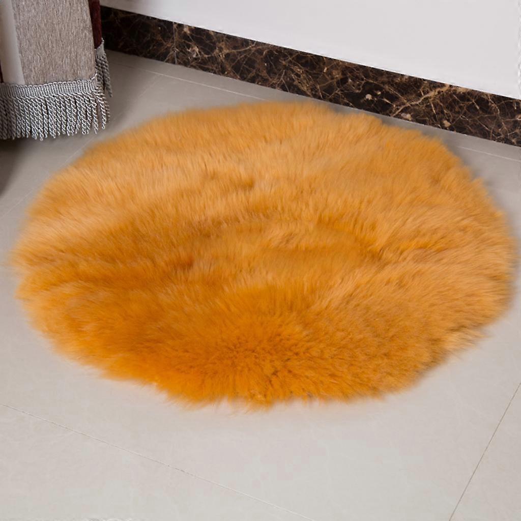 2xSoft Sheepskin Fluffy Skin Faux Fur Fake Rug Mat Small Rugs Yellow ...