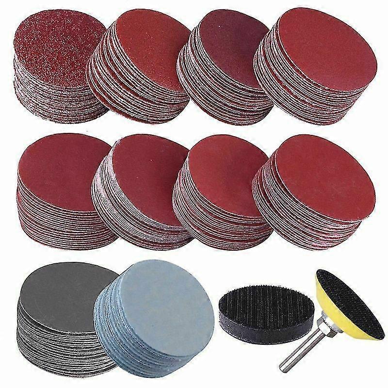 200pc 2inch 50mm Flocking Sandpaper Set Grinding Polishing Sanding Pad ...