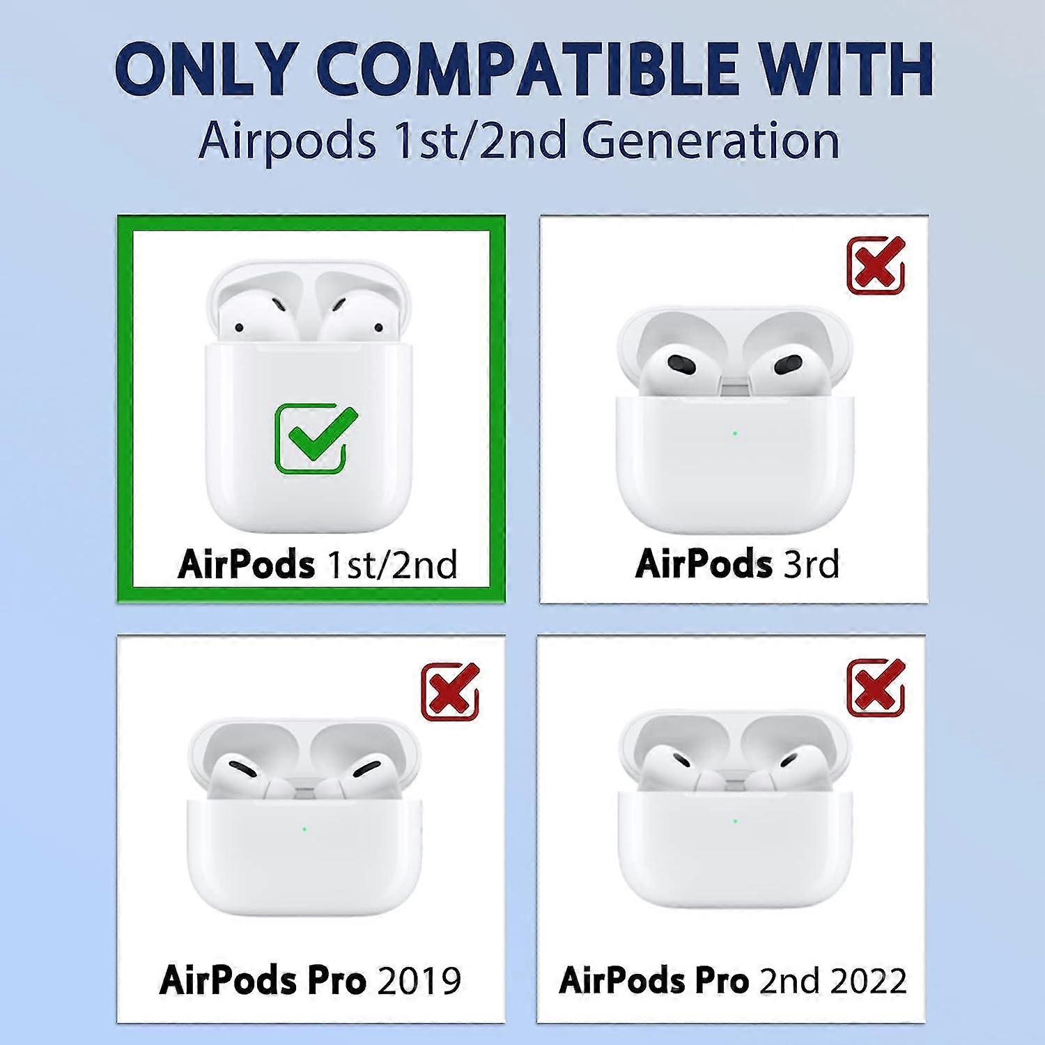 2 Packs for Airpod 1&2 Case Cute Cartoon 3D Soft Silicone Air Pods ...