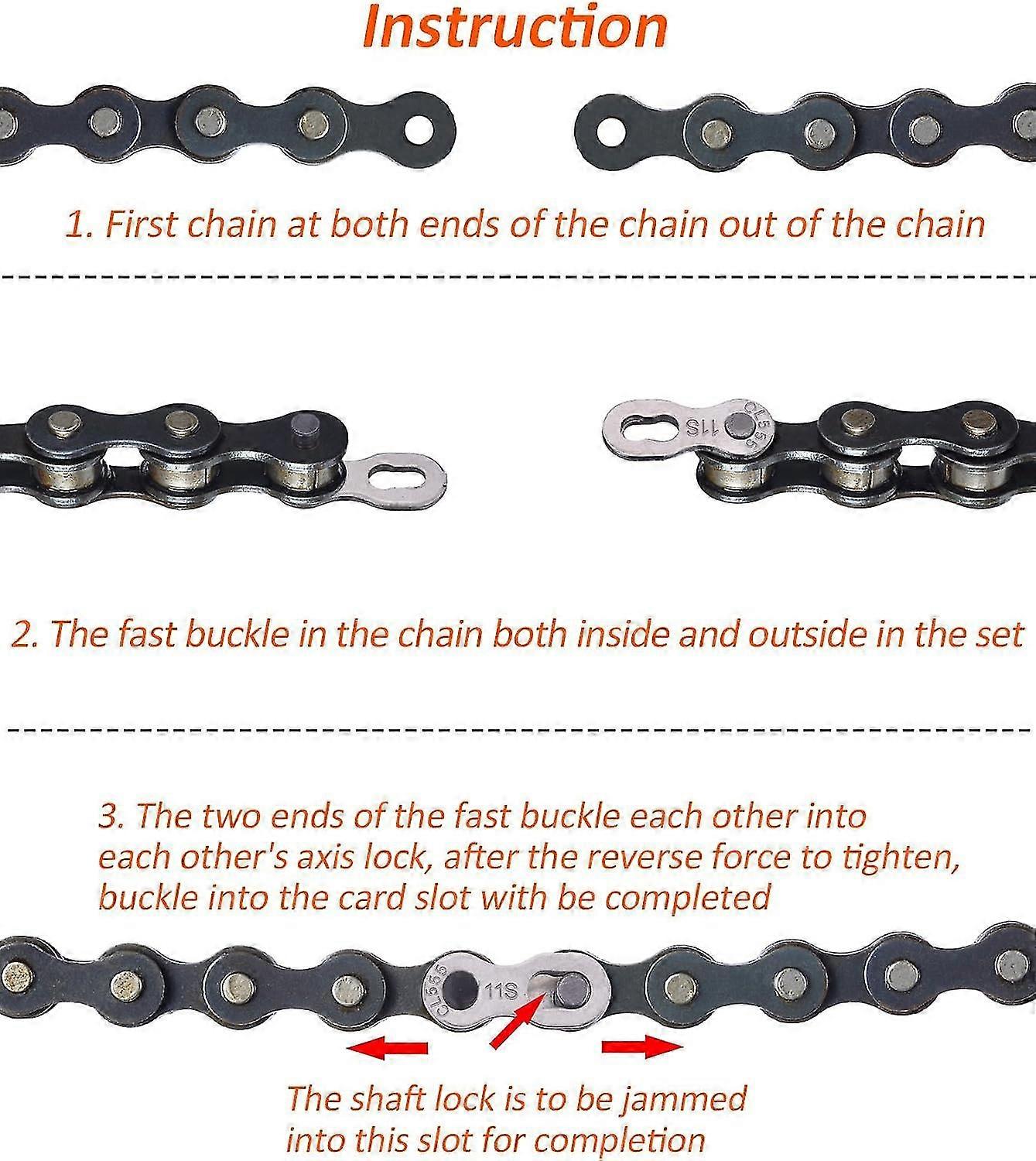 3 Pairs Bicycle Missing Link 11 Speed Chain Reusable Silver Steel Bike ...