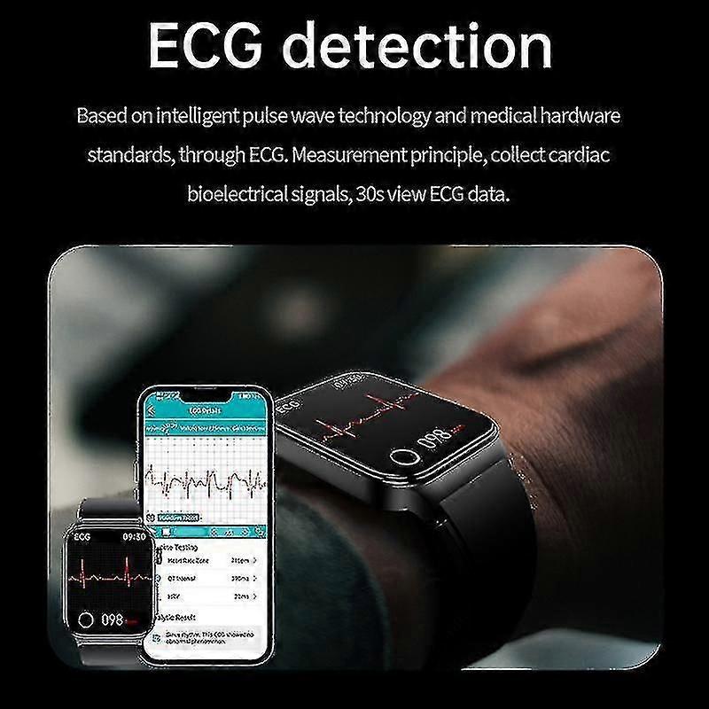 E500 Diabetic Blood Glucose Sugar Smart Watch ECG+PPG HRV For Men Women ...