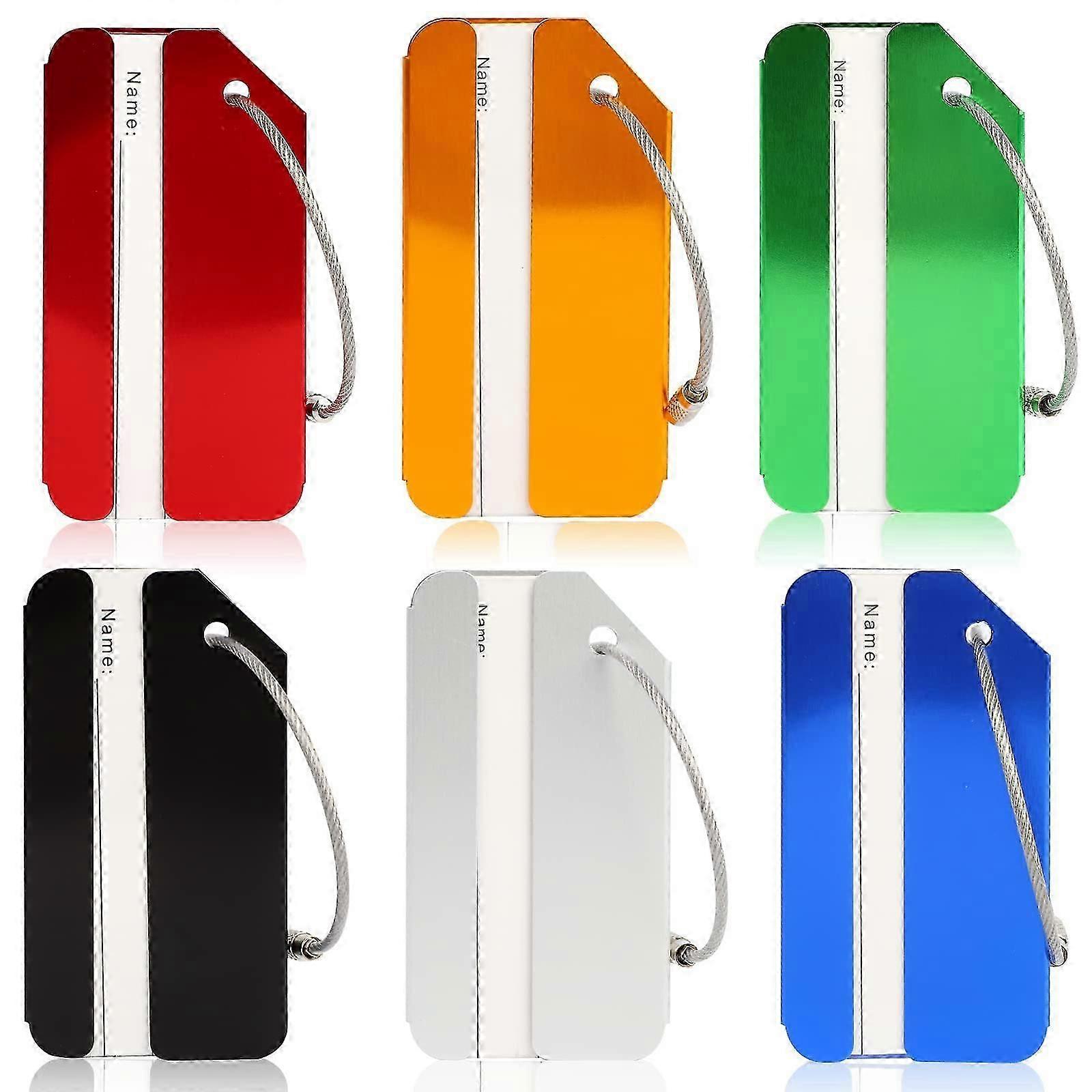 6 Pack Metal Luggage Tags for Suitcases, Waterproof Suitcase Tags for Travel Luggage Bag ...