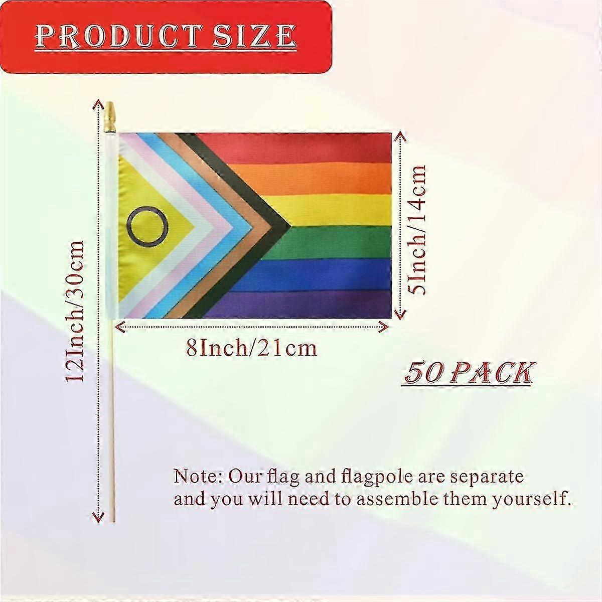 LGBTQ Hand Held Flags 50 Pack Intersex Progress Pride 5x8 Inch | Fruugo UK