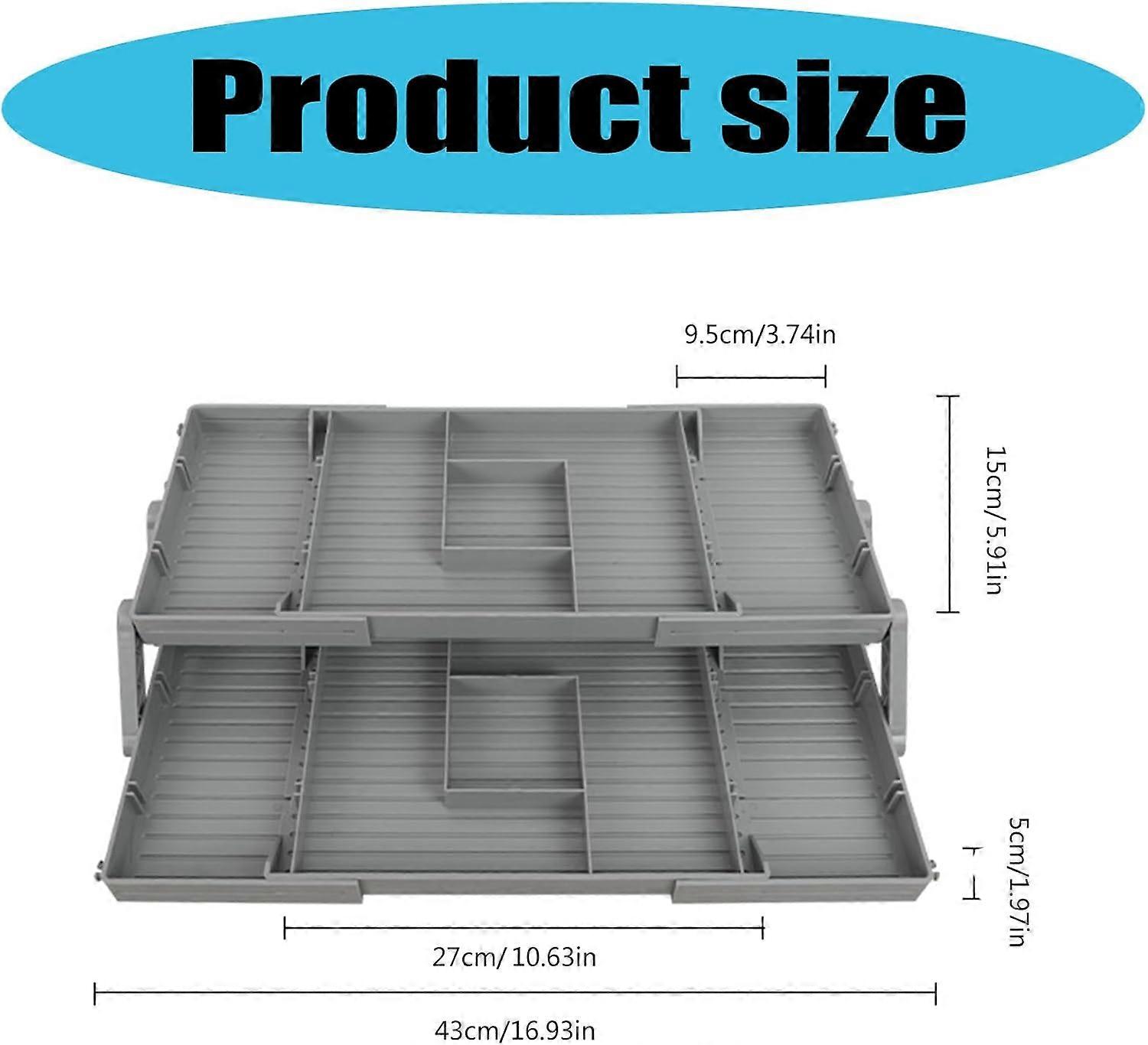Drawer Organizer Two-Tier Expandable Drawer Jewelry Organizer Foldable ...