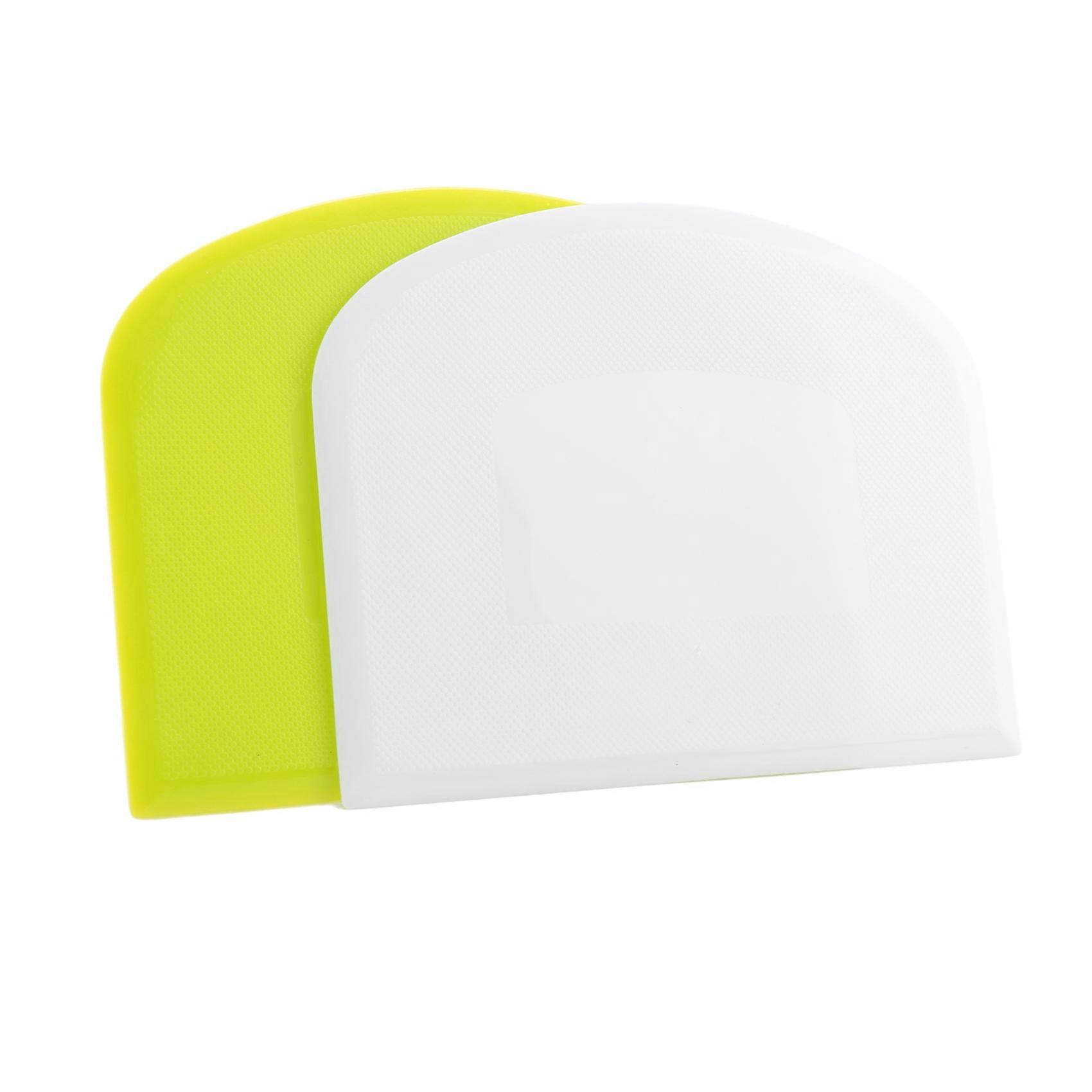 2 Pieces Dough Scraper Bowl Scraper Food-Safe Plastic Dough Cutter ...