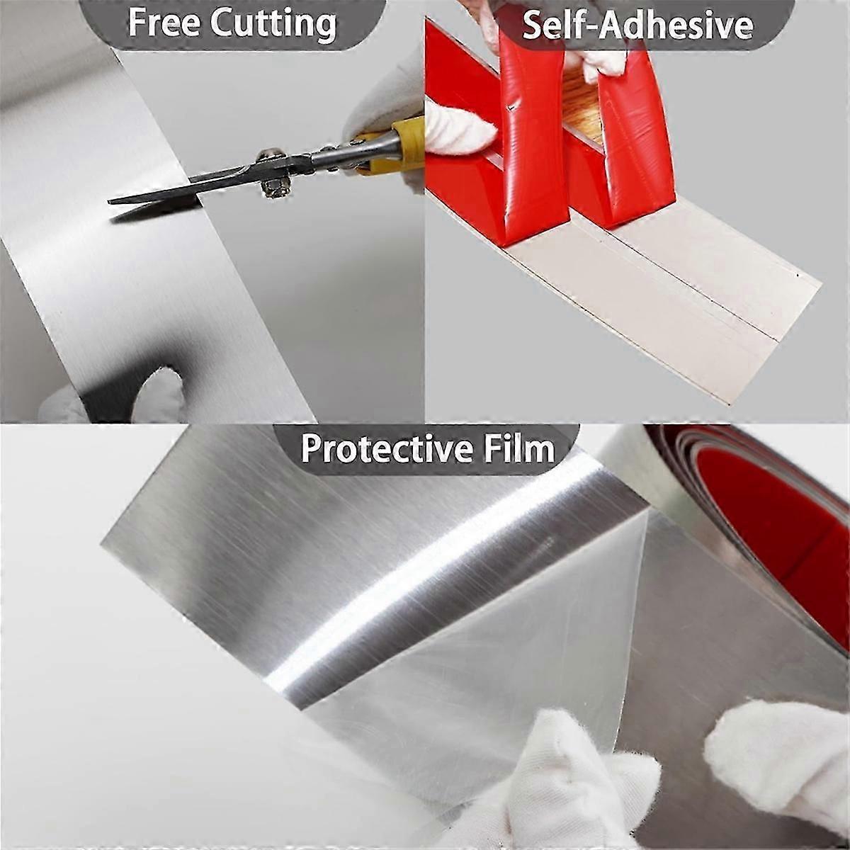 Peel and Stick Stainless Steel Kick Plate Base Cover | Fruugo AU