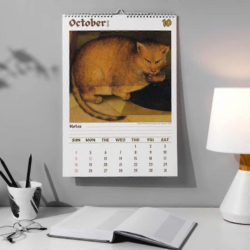 Funny Weird Cat Renaissance Calendar Medieval Cat Painting Daily Weekly ...
