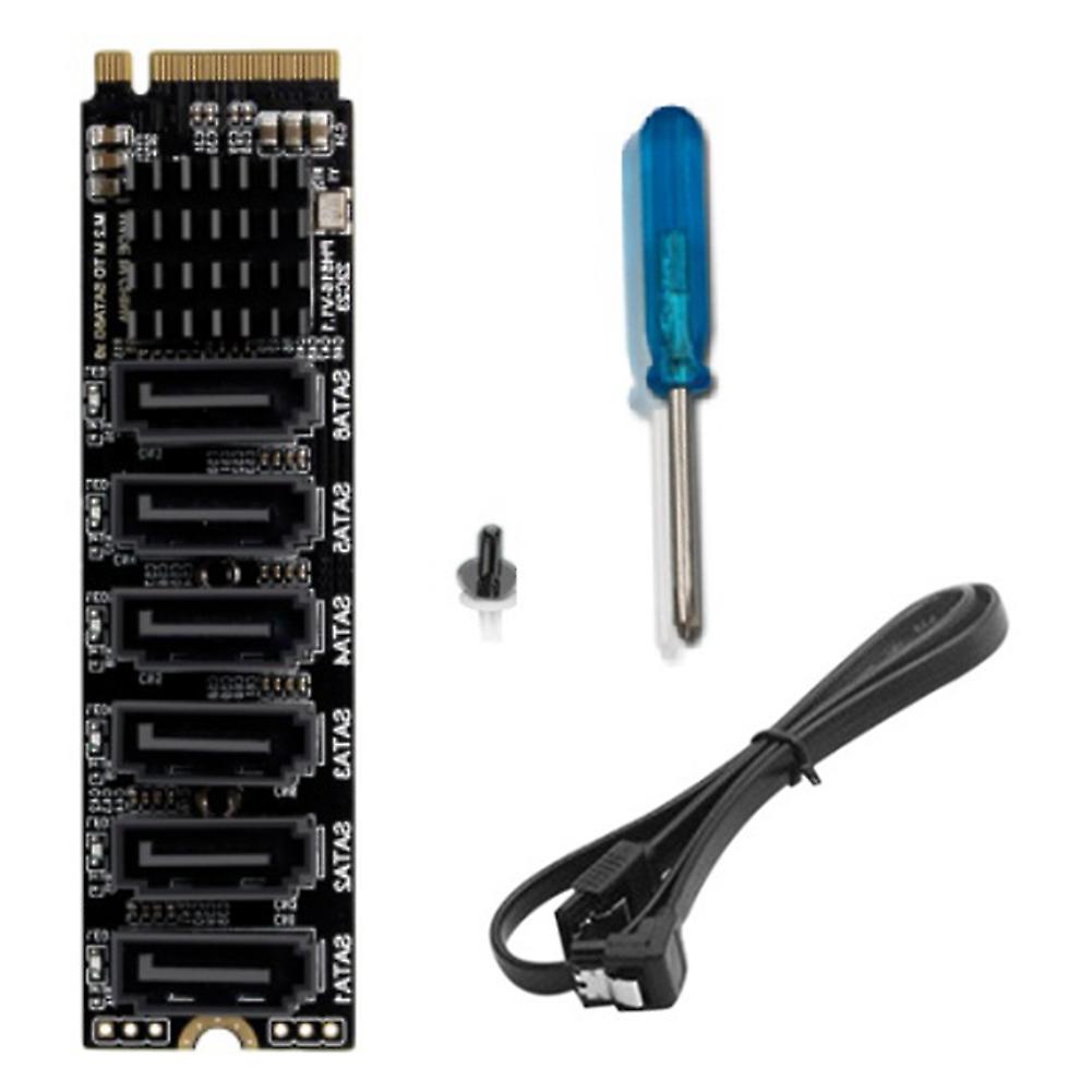 Carte de montage M.2 MKEY PCI-E Carte d’extension M.2 NVME vers SATA3.0 PCIE vers SATA 6 Gpbsx6 ...