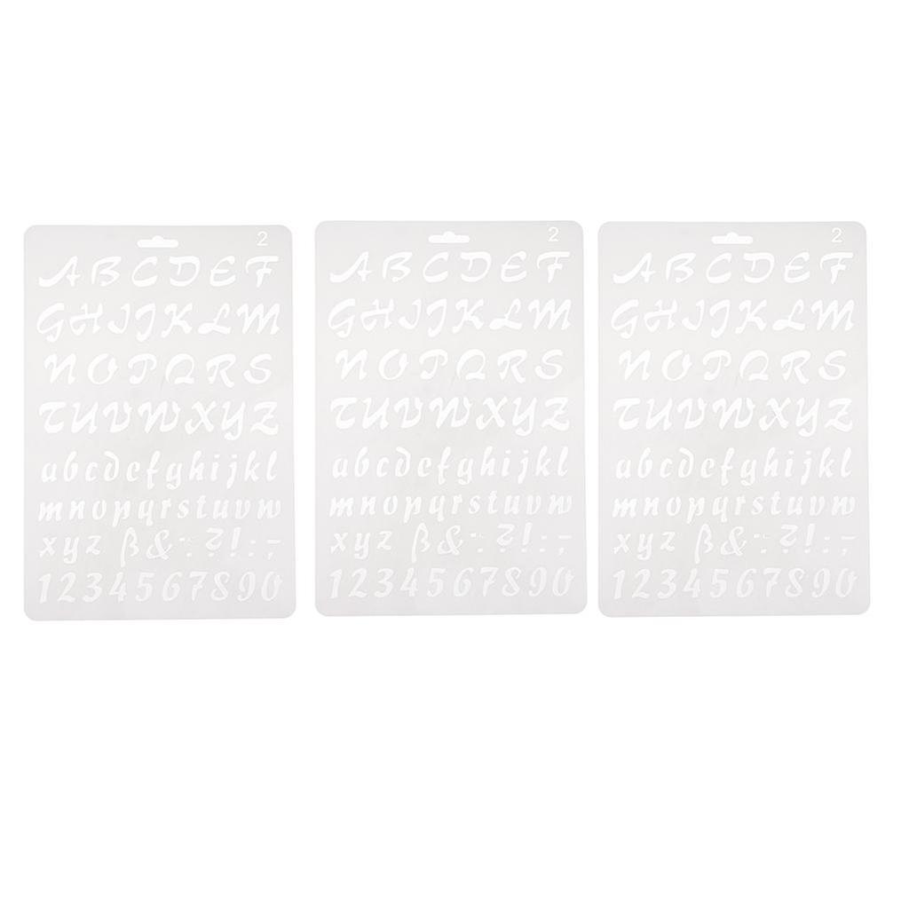 3x Drawing Template Ruler Planner Painting Stencil Uppercase | Fruugo DK