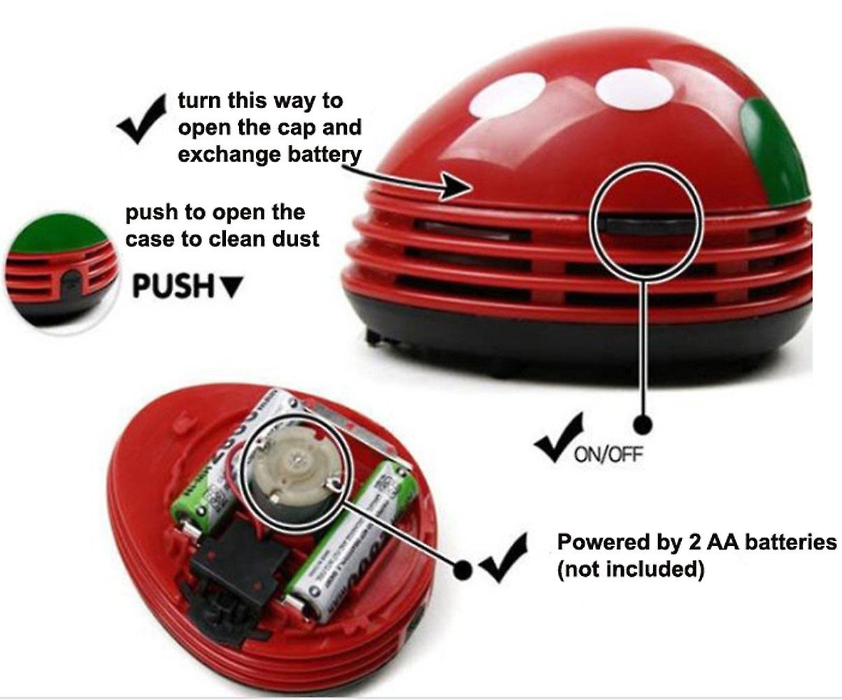 Ladybug Shaped Portable Corner Desk Vacuum Cleaner Mini Cute Vacuum ...