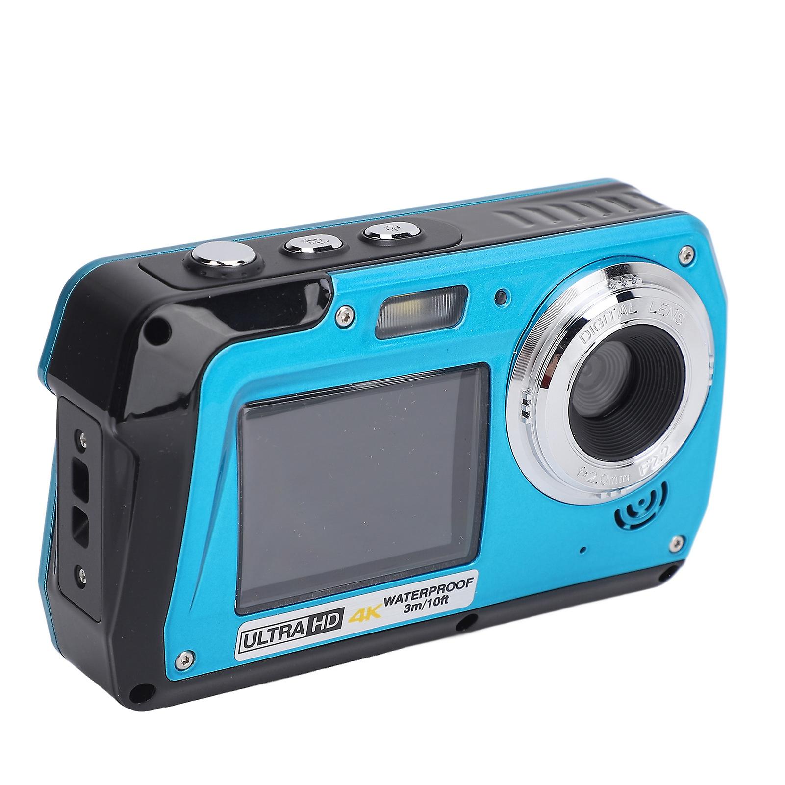 Underwater Camera 4K 56MP 16X Zoom Dual Screens 1700mAh 10FT Waterproof ...