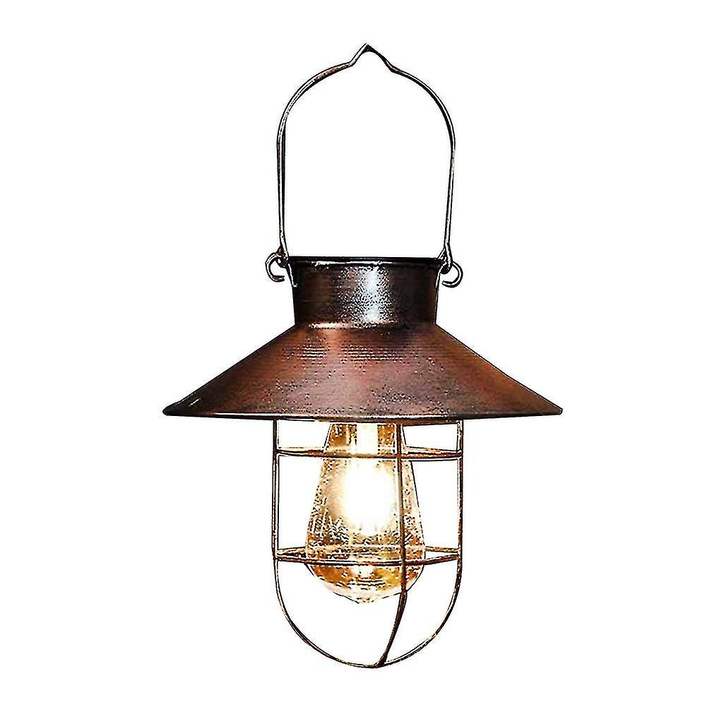 Solar Lantern Lamp Outdoor Hanging Waterproof Vintage Metal Solar ...
