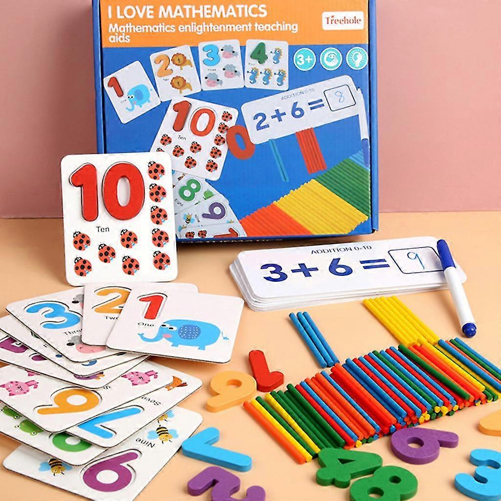 Counting Sticks Wooden Numbers Game Toy, Preschool Learning Toy ...