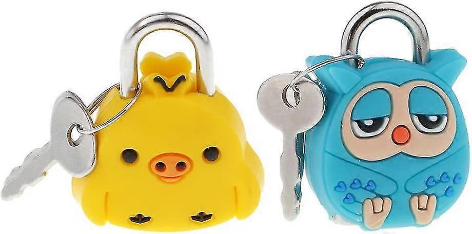 4pcs Mini Padlock Security Lock With Key Cute Cartoon Doll Animal ...