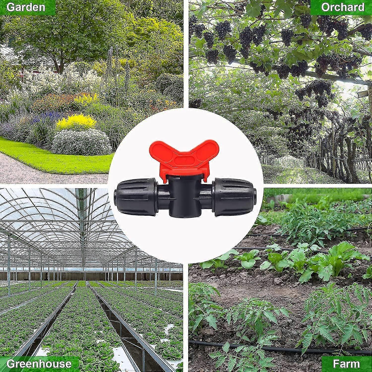 10pcs Drip Irrigation Switch Valve For 16mm Drip Tubing Barbed Locking ...