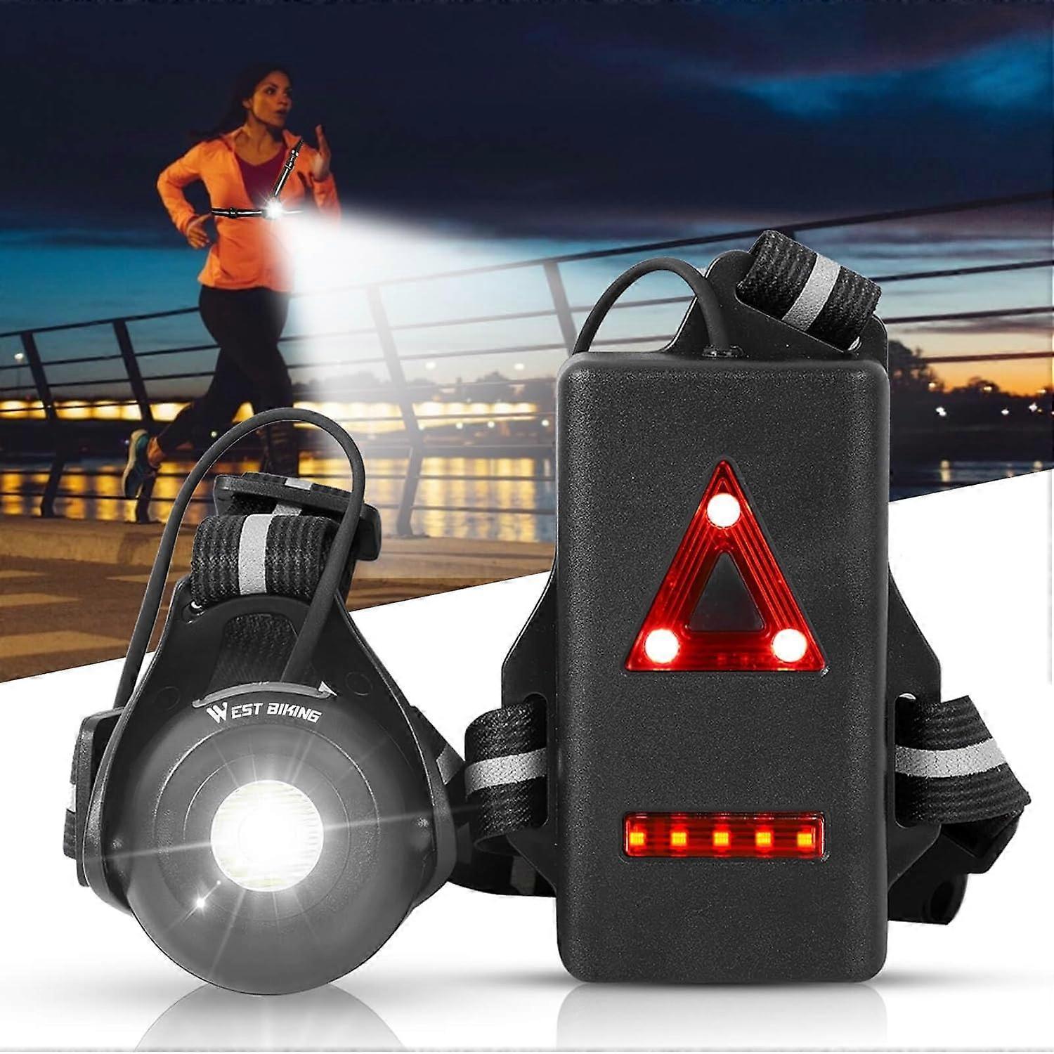 Biking Night Running Lights, USB Rechargeable Chest Light with 90 ...