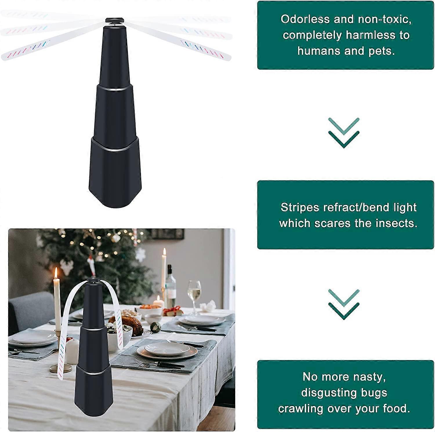 Fly Killer Fan 2PCS Outdoor & Indoor Blades Repellent Fan for Mosquito ...