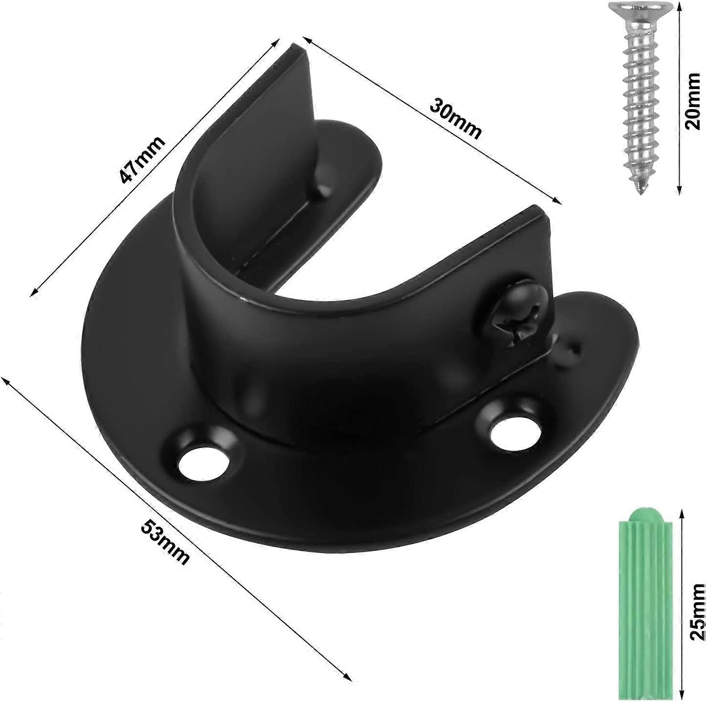 4Pcs U Shaped Curtain Rod, 25Mm Curtain Rod End Bracket, Stainless ...