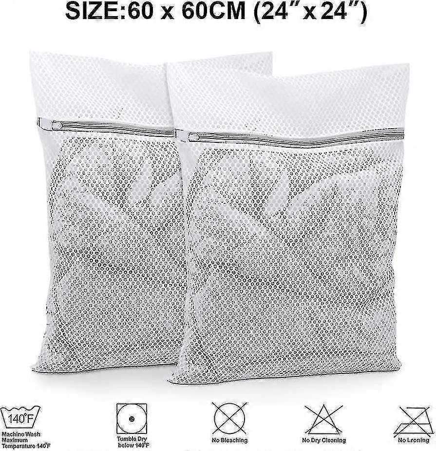 Extra Large Mesh , 2 Pack Zippered Delicates Laundry Wash Bag, Washer ...