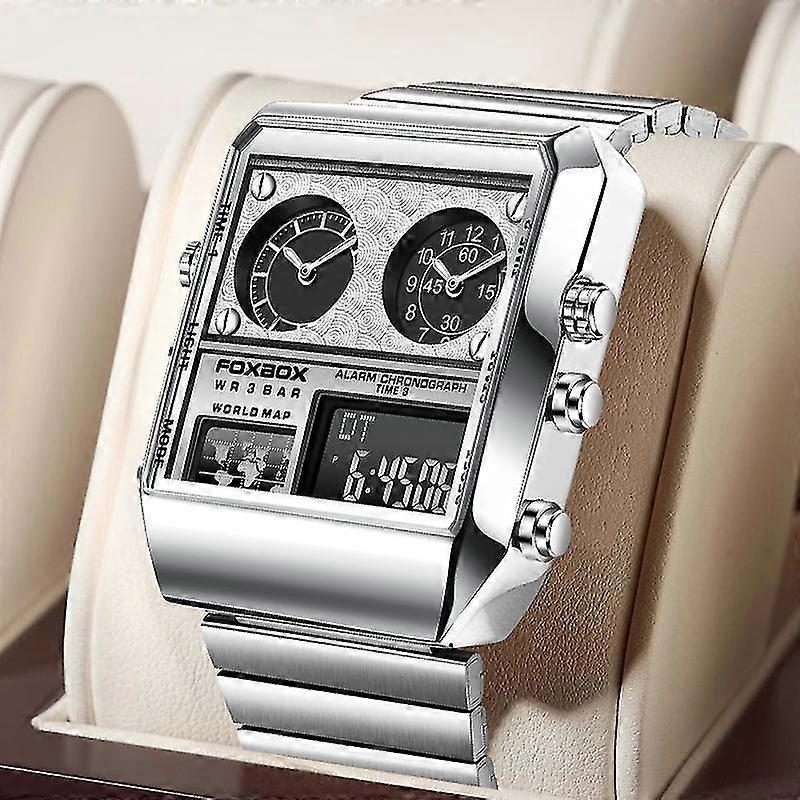 New Watch Luxury Fashion Men Watches Gold Stainless Steel Sports Square ...