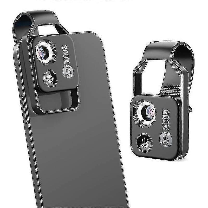 200X Cell Phone Microscope Accessory with CPL Lens, Portable Mini ...